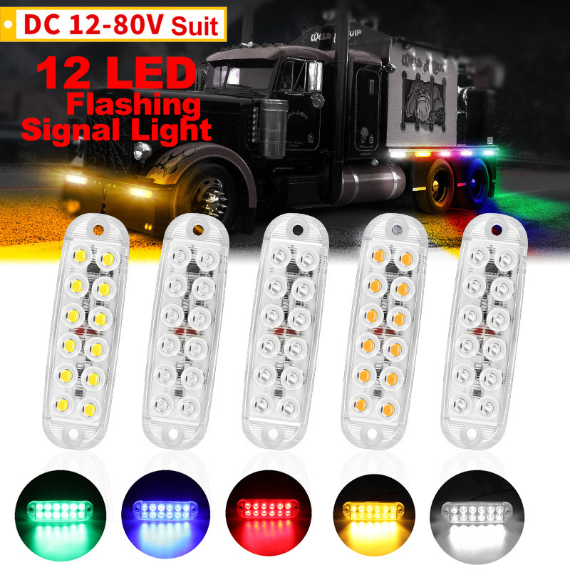 12 Led Strobe Side Warning Light Strobe Grille Flashing Lightbar Car ...