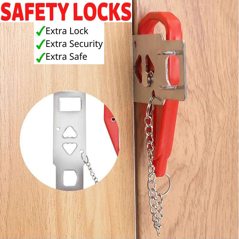 Portable Safety Door Lock Easy To Install Lock Hotel Lock Hostel ...