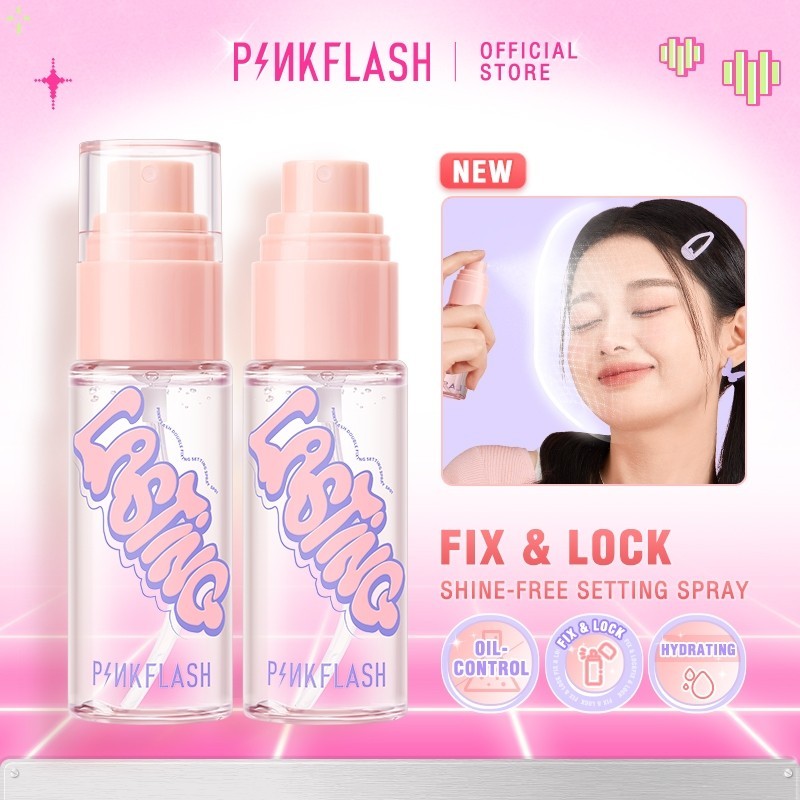PINKFLASH Makeup Setting Spray Fix & lock Fast film forming Matte Oil ...