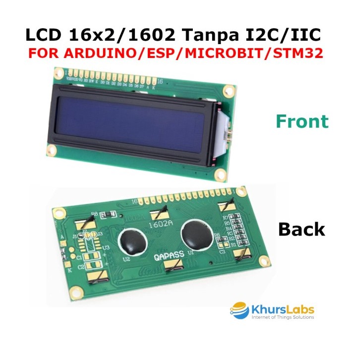 Or99 LCD 16x2 1602 With I2C IIC Module Backpack Board Arduino - Without ...
