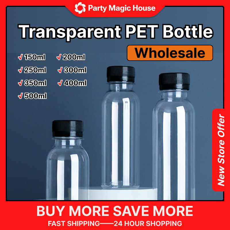 【Wholesale】280pcs/Carton PET Plastic Transparent Bottle 150ml/200ml/250ml/300ml/400ml/500ml ...