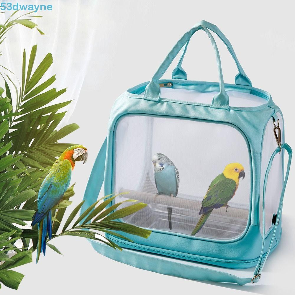 DWAYNE Bird Parrot Transport Cage, Transparent Foldable Bird Travel ...