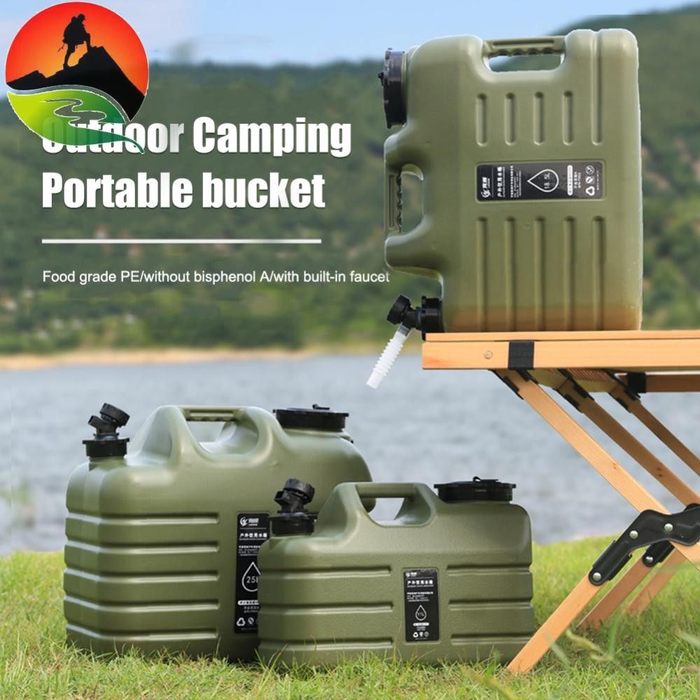 18.5L Water Bucket Tank Outdoor Water Bin with Faucet for Camping ...