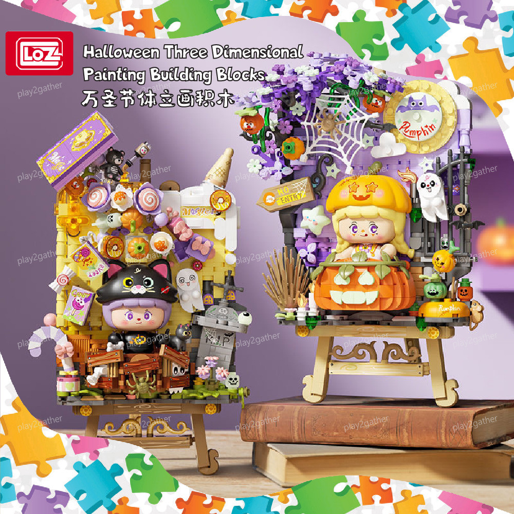 LOZ IDEAS Mini Block 4115 4116 Halloween Three Dimensional Painting ...
