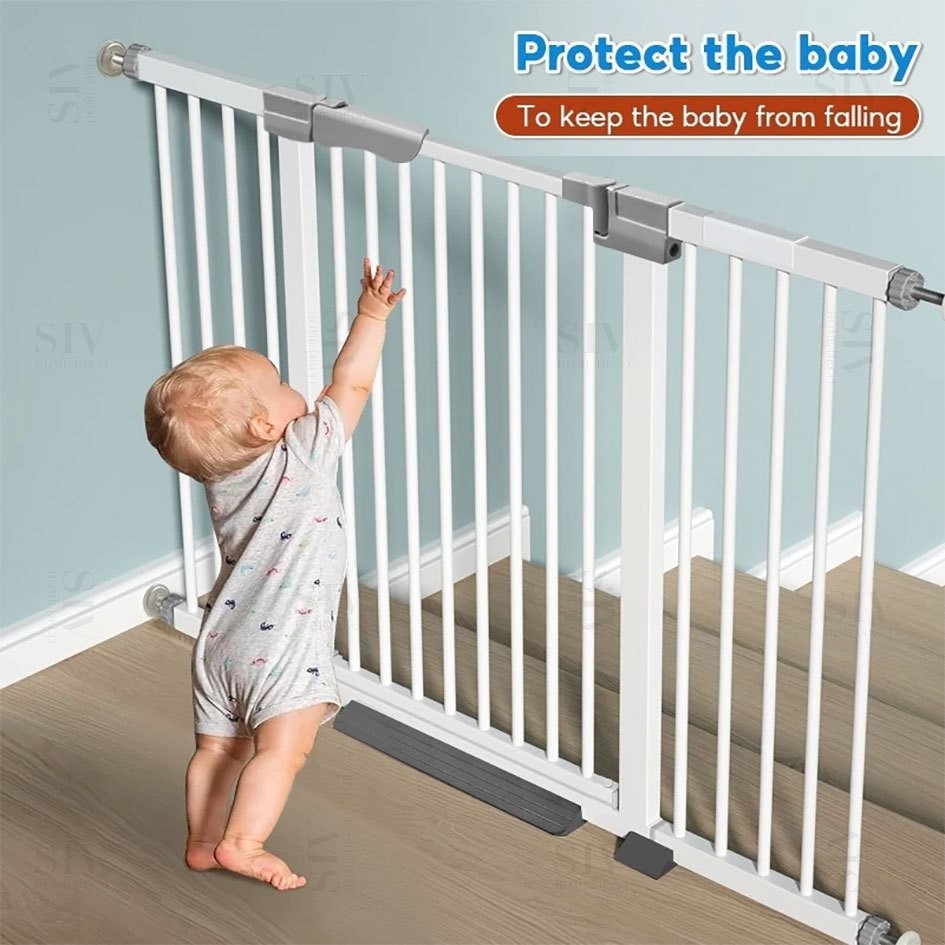 70-153 CM Baby Safety Gate Fence Guard With Security Lock For Kids Pets ...