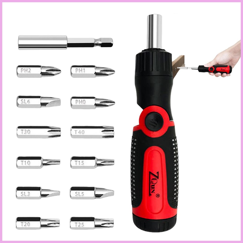 Ratcheting Screwdriver Portable Combination 14 in 1 Multi Screwdriver ...
