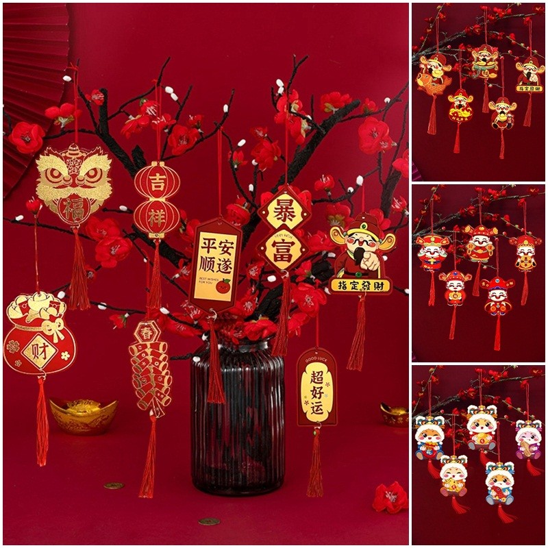 2025 6pcs New Year Hanging Pendant Cartoon Snake Pattern Bonsai Decor ...