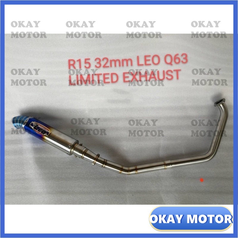 LEO racing 32mm Piping + box full sistem Yamaha R15 V3 MT15 Exhaust ...