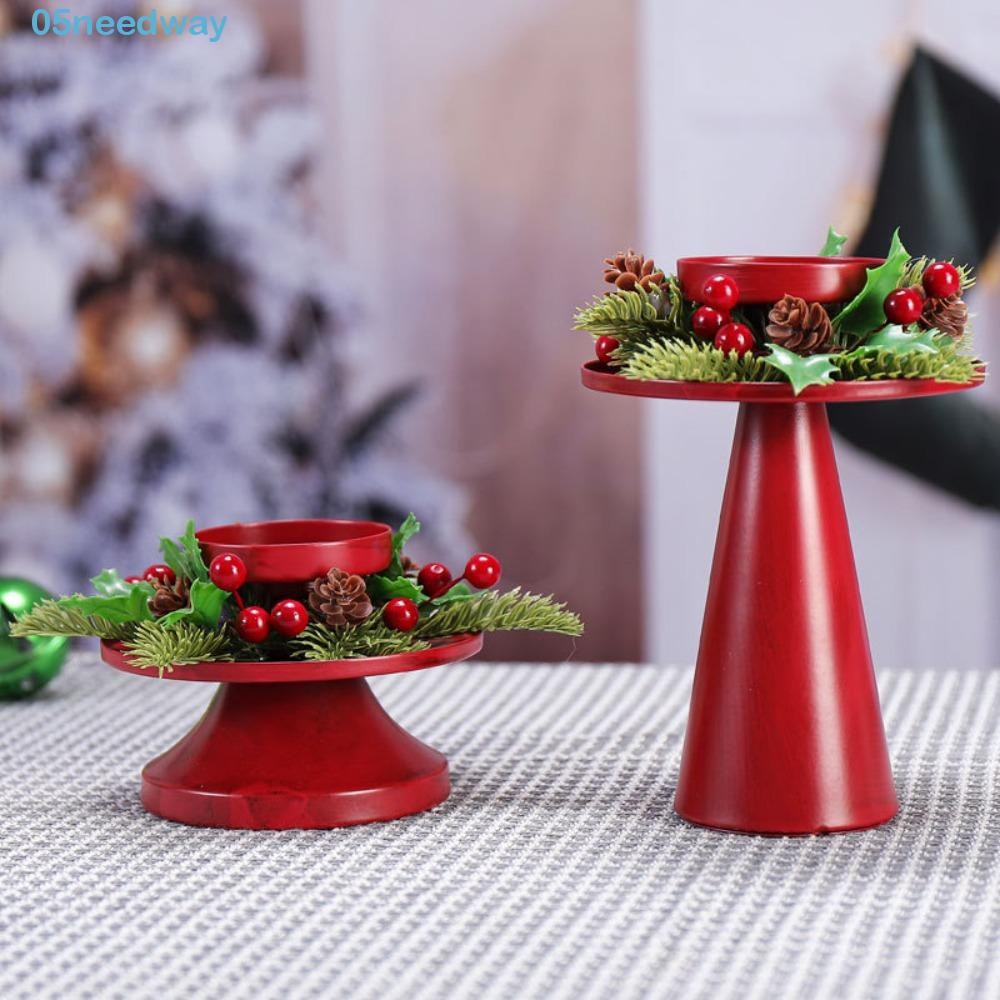 NEEDWAY Christmas Candlestick, With Wreath Reusable Candle Holder ...