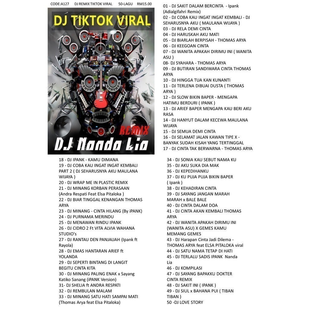 Pendrive Usb Song Lagu Malay Indon Tiktok Viral DJ Remix Mp3 DJ Remix Nanda Lia a127 D3 | Shopee ...