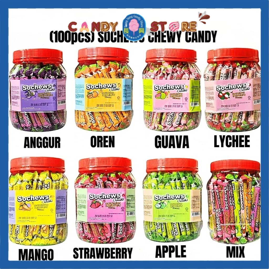 Sochews Long Bars Chewy Candy 50pcs/100pcs HALAL | Shopee Malaysia