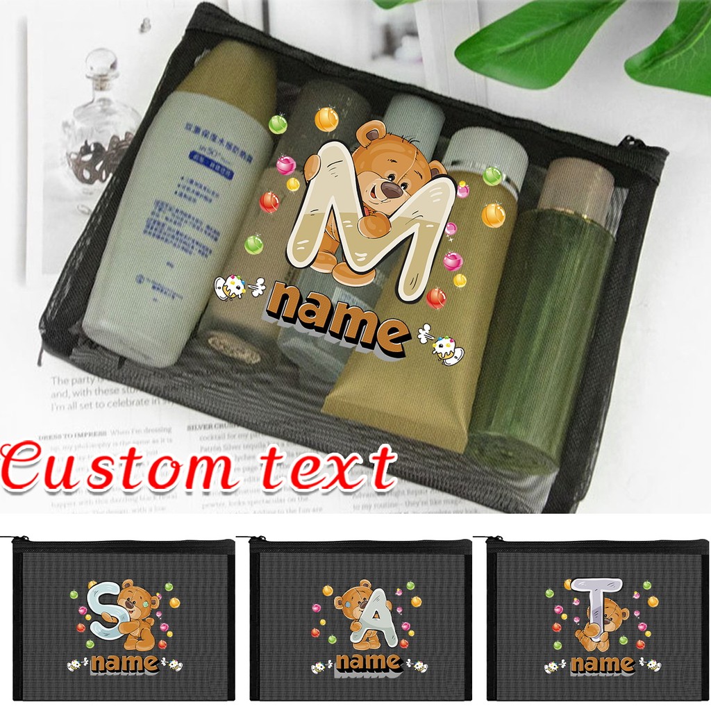 Custom text💥 Makeup bag Female Makeup Pouch Travel Storage Makeup Bags ...