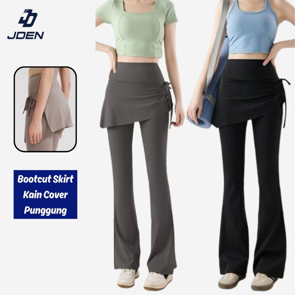 JDEN Seluar Bootcut Skirt Kain Cover Punggung Bergetah Elastic | Shopee ...