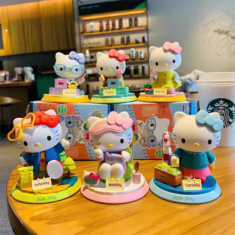Hello Kitty Happy Wednesday Blind Box Kawaii Mystery Toys Collectible ...