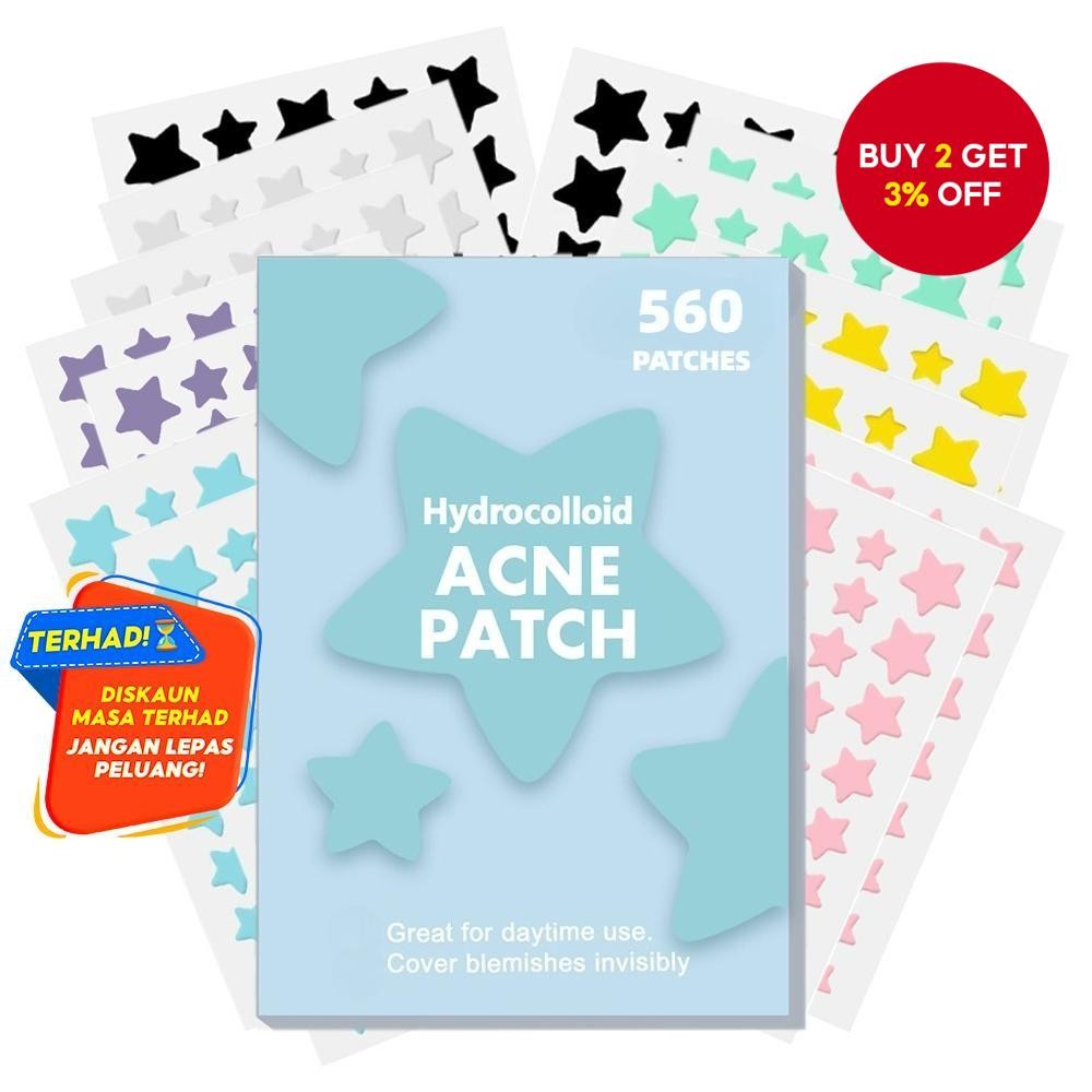 280/560pcs Hydrocolloid Acne Patches to Cover Pimples and Skin ...
