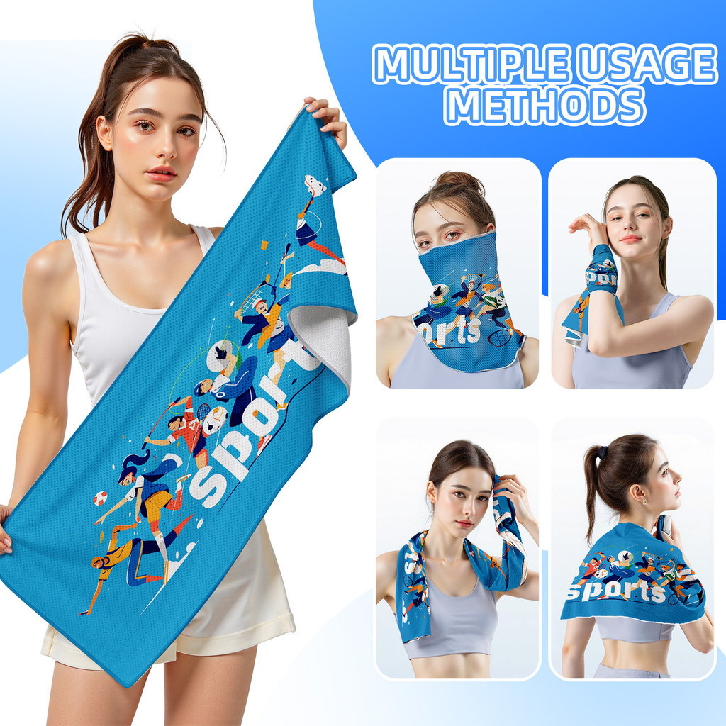 30 * 100 [Marathon Sports Towel] Cool Sports Towel Printed Cool Towel ...