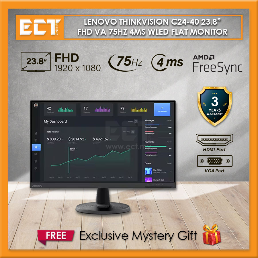 Lenovo ThinkVision C24-40 23.8” / C27-40 27" FHD (1920 x 1080) VA 75Hz ...
