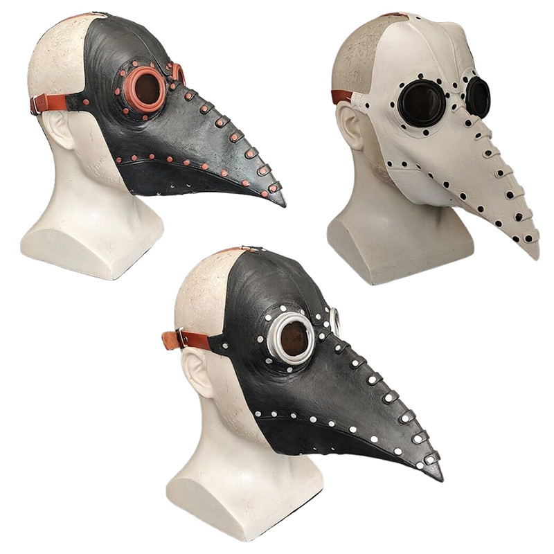 Si Steampunk Plague Doctor Mask Long Nose Bird Beak Leather Masks ...