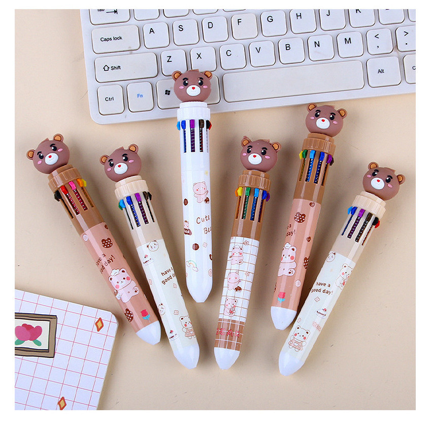 10in1 Cartoon Ball Pen Multi Colour Ballpoint Pens Children Kids ...