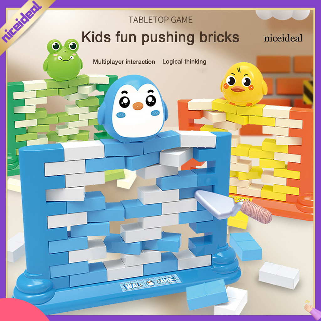 Push Brick Wall Game Mini Building Blocks Stacking Toy Parent-Child Interactive Educational ...