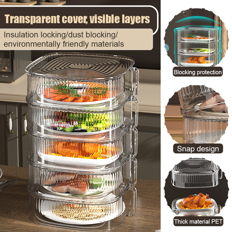 Ecofriendly multilayer dining table lock fresh transparent dish ...