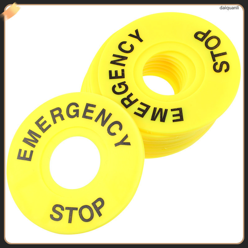 Circle Stickers Switch Warning Replacement Emergency Stop Button Label ...