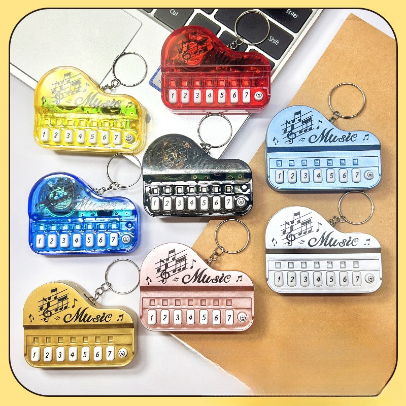 Vertical Mini Electronic Piano Keychain Metal Color Mini Piano Key ...