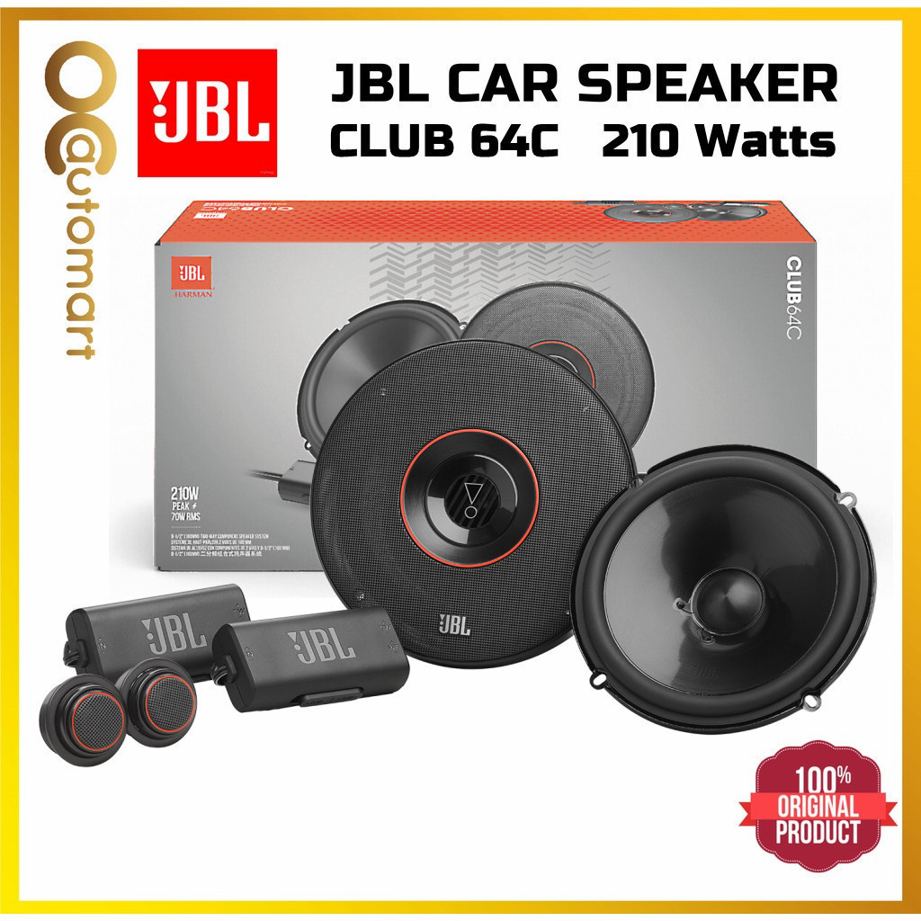 JBL 6.5" Club Series 2 Way Component Car Speaker 210 Watts Component Set Club-64C | Shopee Malaysia