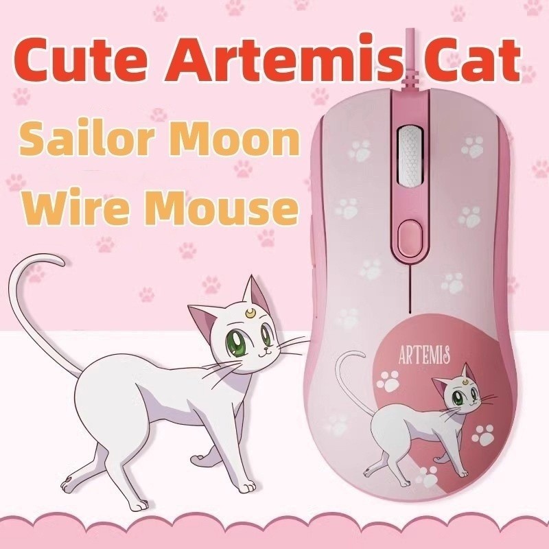 AKKO Sailor Moon Theme Cartoon Wire Mouse 6 Buttons USB Optical Mice ...