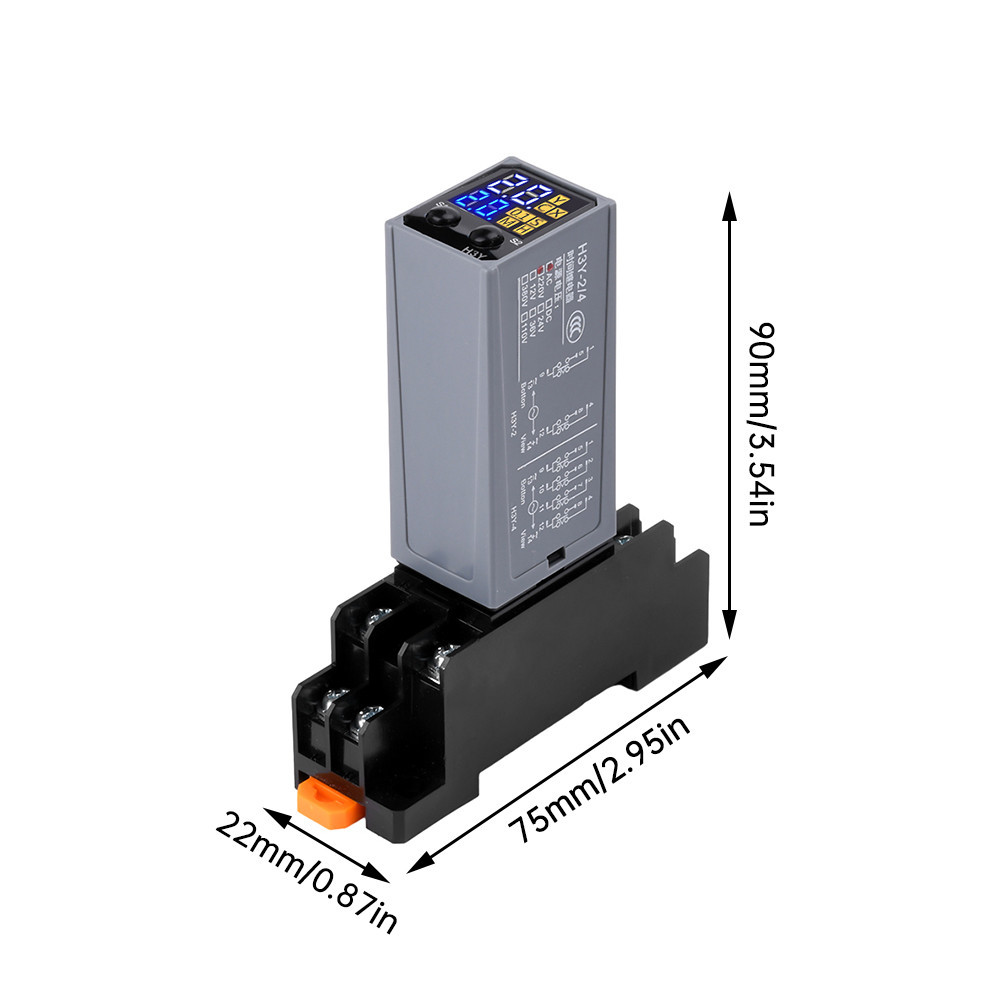 ZIQQUCU DC12V/DC24V/AC220V small adjustable digital display time relay ...