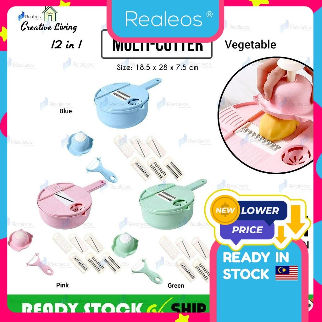 Realeos 12 in 1 Baby Food Processor Vegetable Choppers Food Cutter with ...