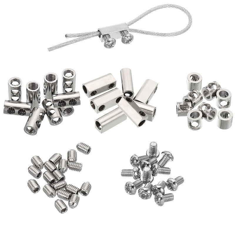 5/10pcs adjustable wire rope for cable iron cable clamp single/double ...