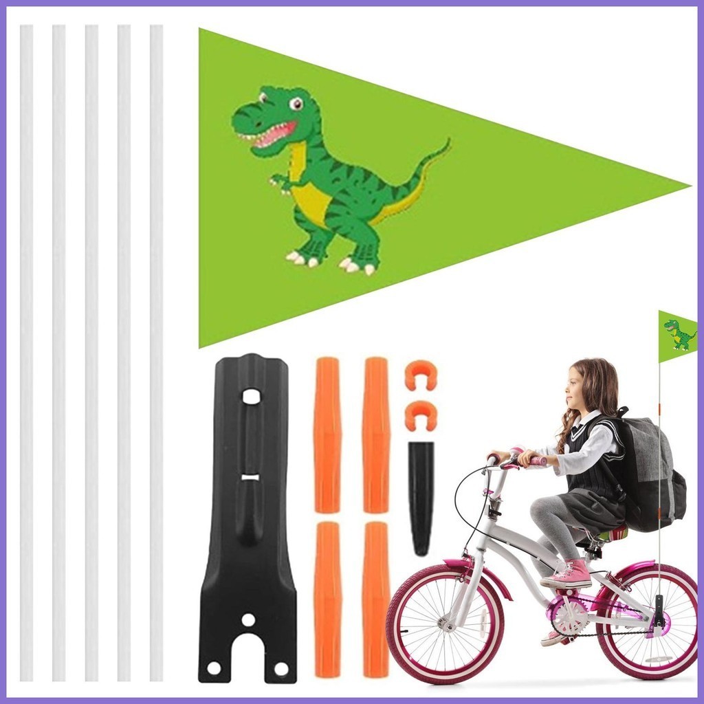 Go Kart Flag with Pole High-Visibility Bicycle Flags with Pole ...