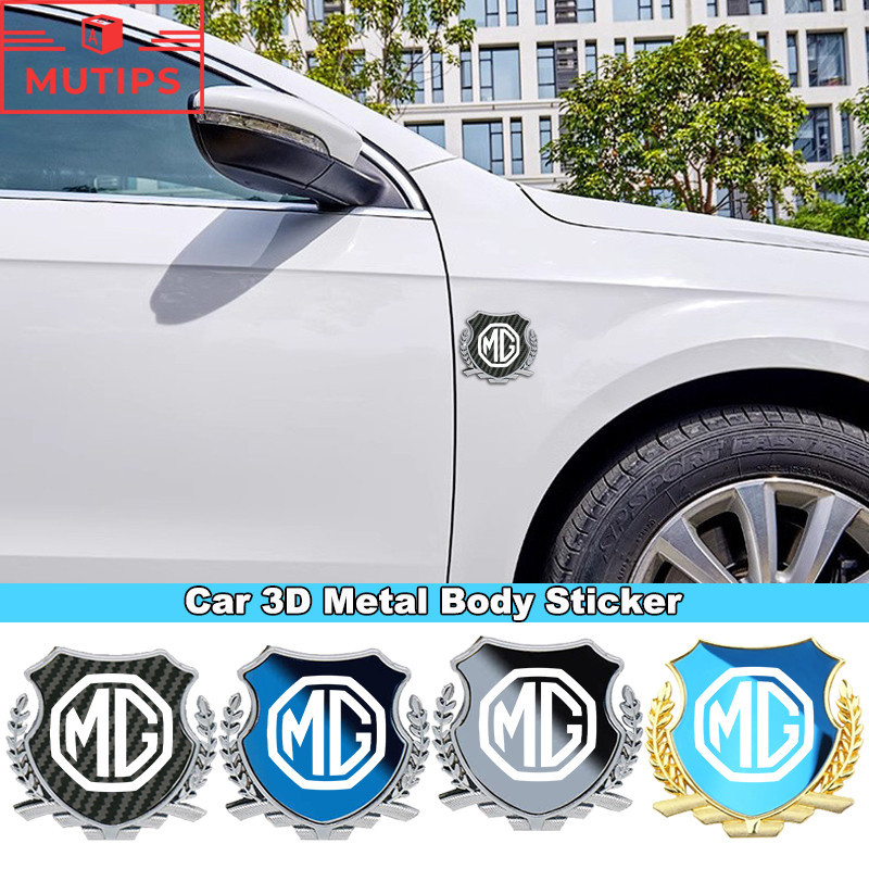 MG 3D Metal Logo Car Sticker Carbon Fiber Side Fender Rear Badge ...