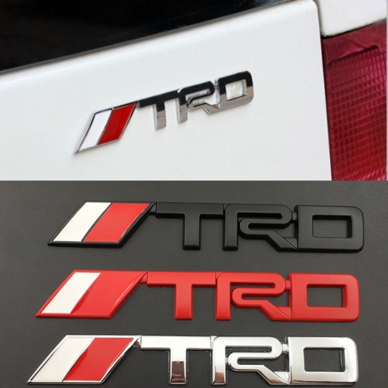 1PC 3D Metal Car TRD Logo for Toyota 86 Vios Wis Innova Fortuner Altis ...