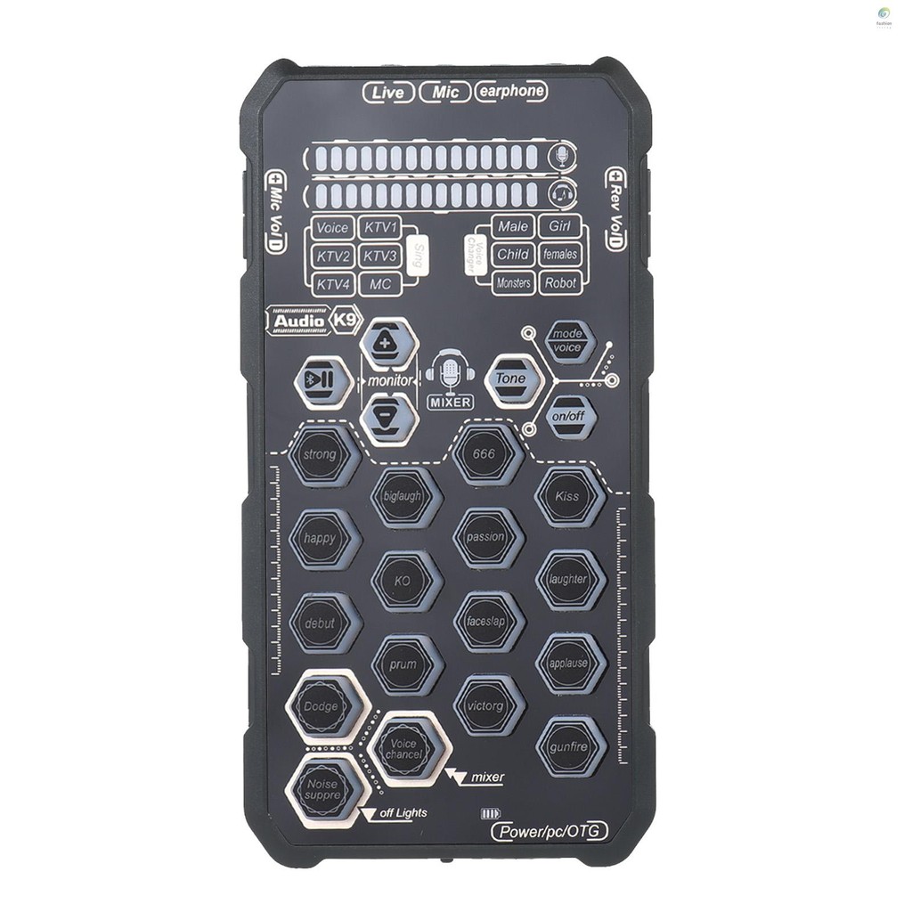 FLM Live Sound Card Handheld Outdoor Portable DSP Sound Card Effect ...