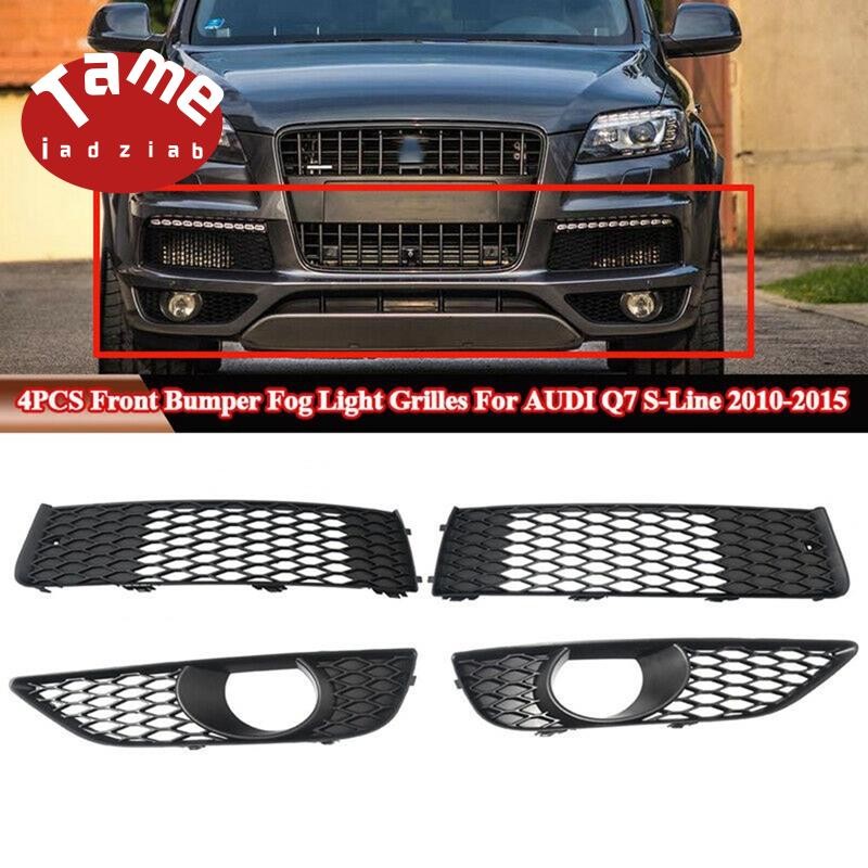 4X Front Bumper Lower+Upper Mesh Grille Fog Light Bezel for- 2010-2015 ...