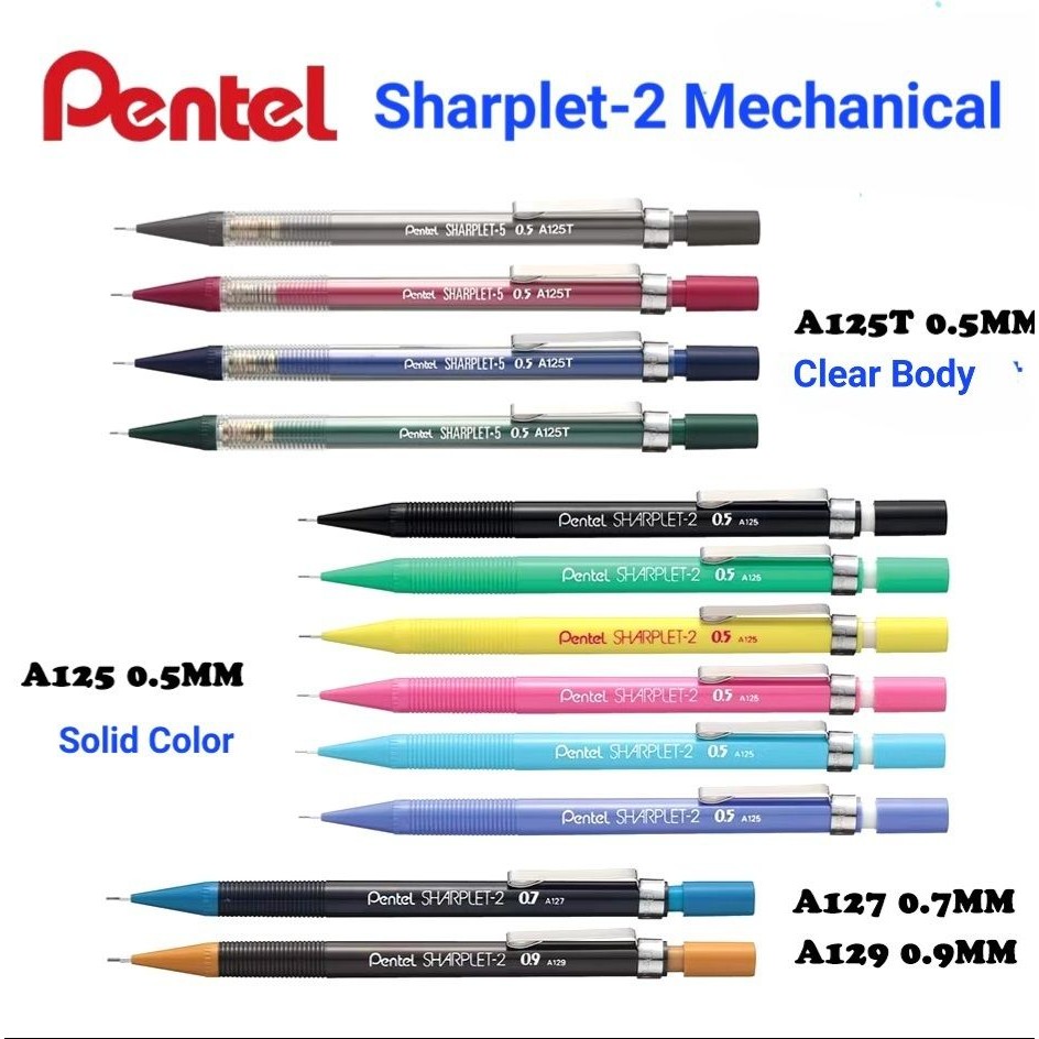 Pentel Sharplet-2 0.5mm 0.7mm 0.9mm Mechanical Pencil A129-E or HI ...