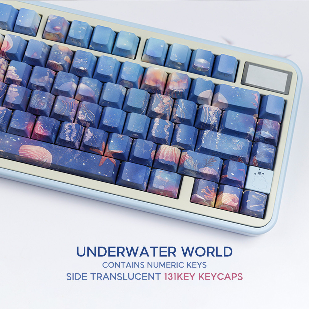 Underwater World Keycaps/set 131Keys Side Translucent Cherry Profile ...