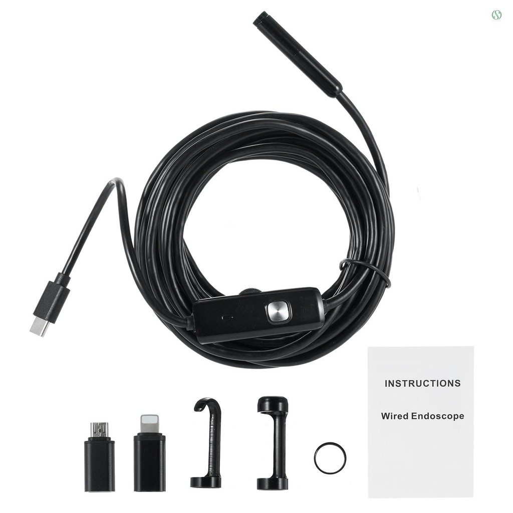 Dual Lens Borescope Endoscope Camera with Light for iOS Android 1920P ...