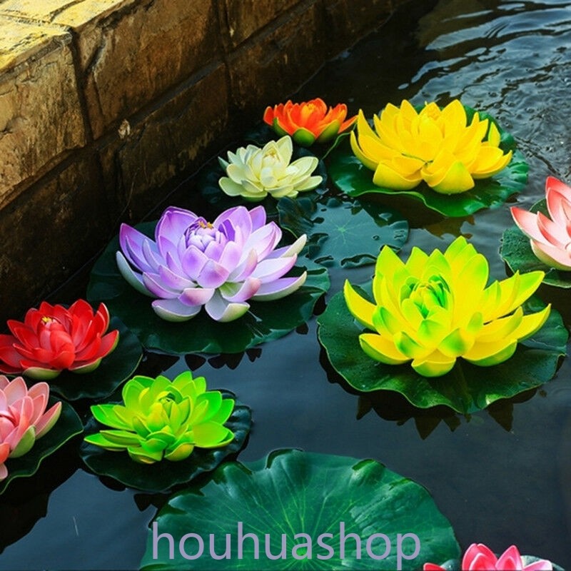 10cm Floating Artificial Lotus Flowers Fake Plants DIY Water Lily ...