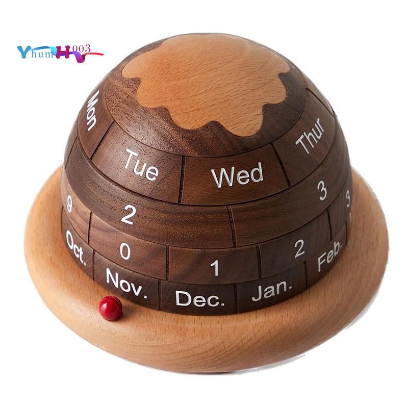 1Set Wooden Desktop Calendar Decor Block Calendar for Desk Perpetual ...