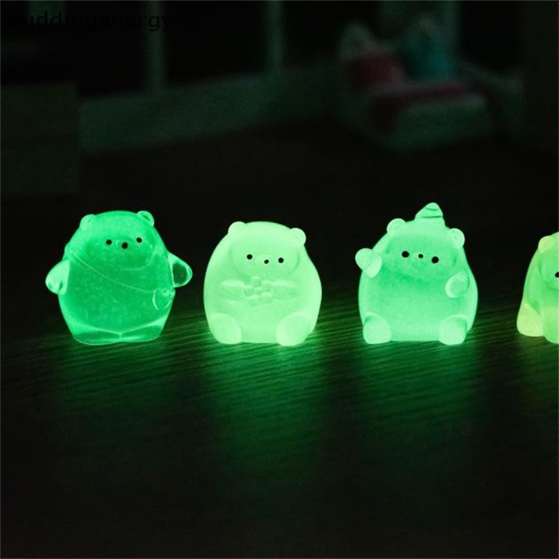 {BUDDI} Mini Luminous Bear Figurine Cartoon Animals Micro Landscape ...