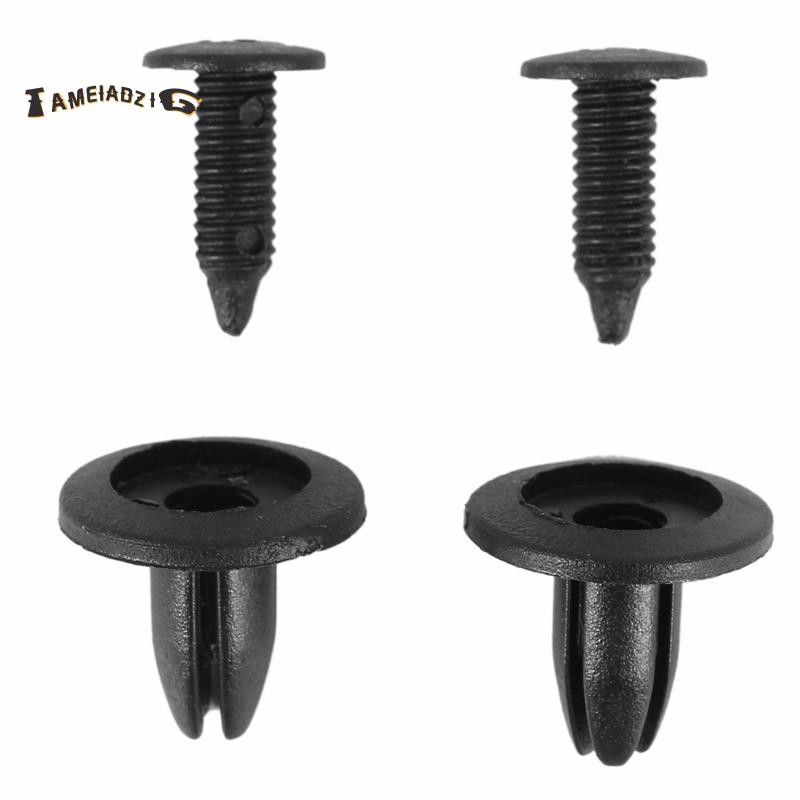 (R) 100 Pcs Car Push in Type Plastic Rivets Fastener Black 15 x 13 x ...