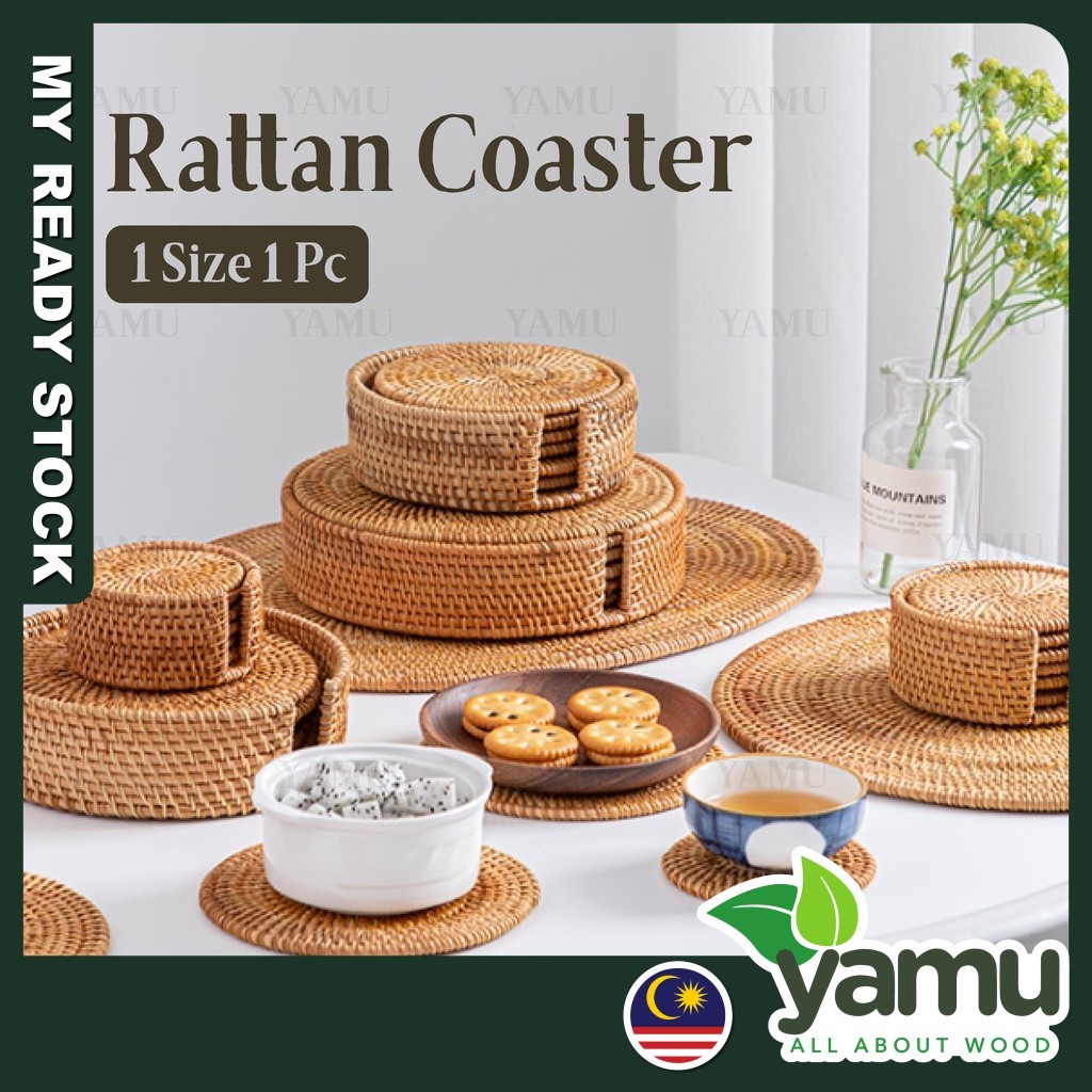 YAMU Lapik Pinggan Pelapik Cawan Rotan Cup Coaster Cup Pad Bowl Pad ...