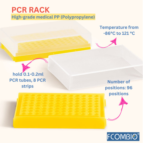 96 Well PCR Rack with Lid, Yellow (5 Racks/Strip) | Shopee Malaysia