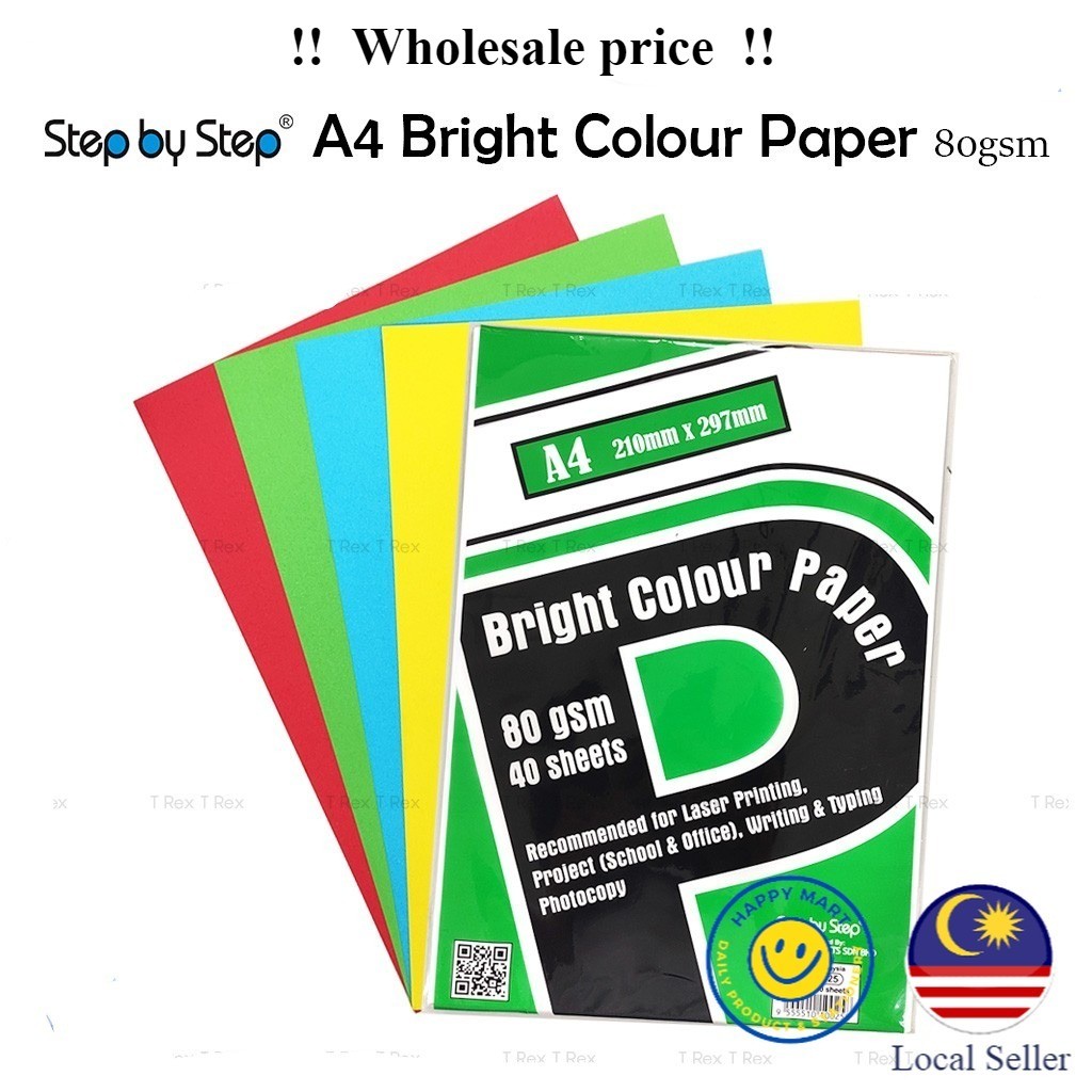 Step by Step A4 80gsm Bright Colour Paper / SBS Mix Color Paper ...