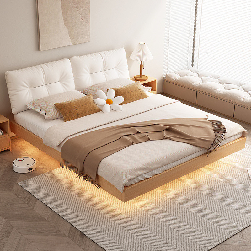 Wood Headboard Bed Bed Katil Queen Bed Frame wood Bed Frame Nordic ...