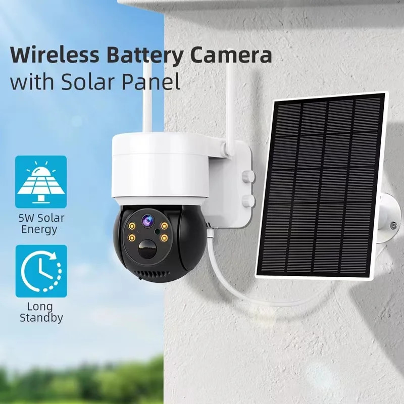 2K 4MP WIFI Solar PTZ IP Camera Human Detection Security Surveillance ...