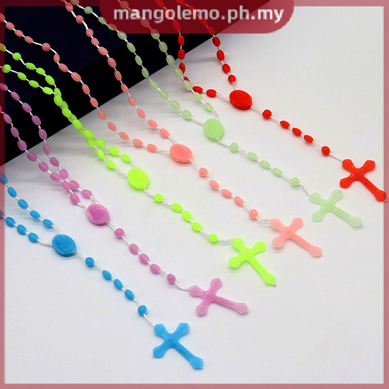 [MANGO] Luminous Catholic Christ Jesus Cross Plastic Rosary Crucifix ...